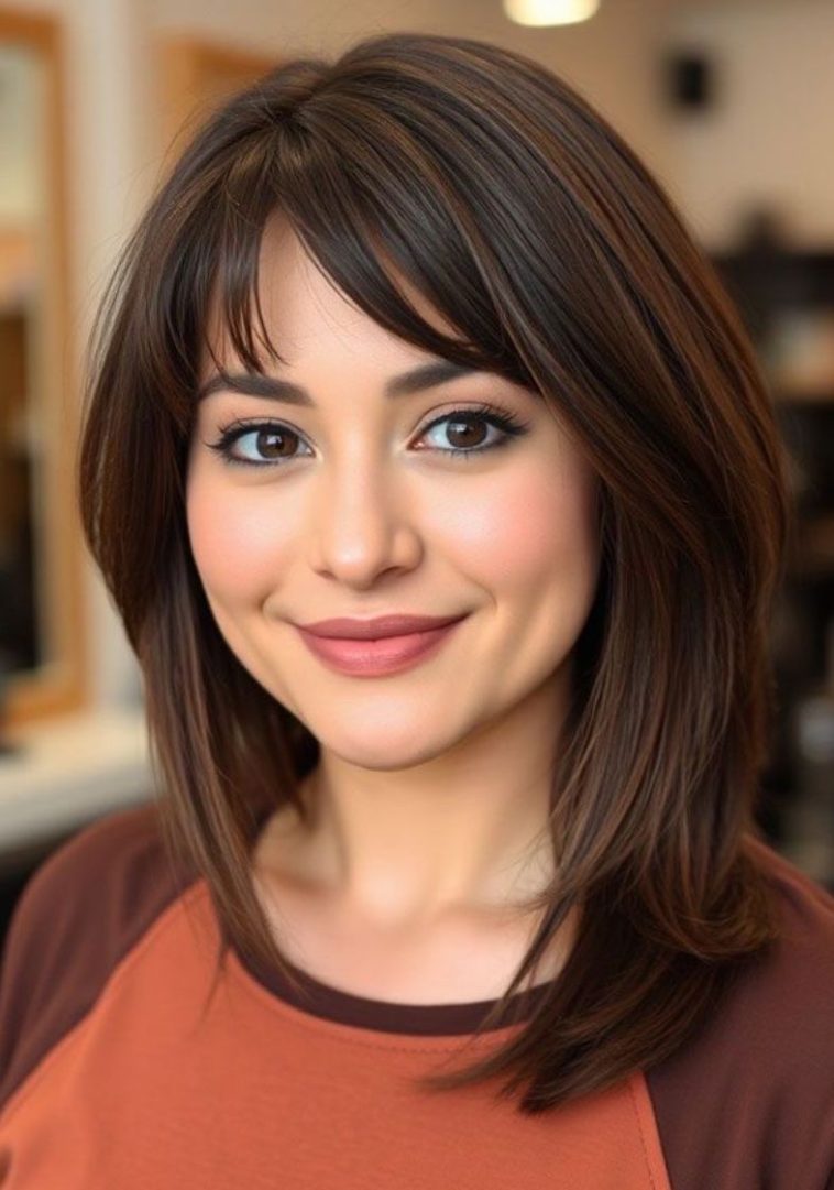 14 Face-Framing Straight Hairstyles Every Round-Faced Girl Should Try